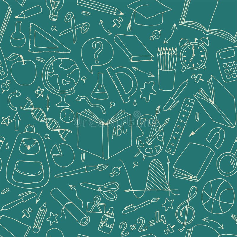 Back To School Seamless Vector Pattern. Good for Textile Fabric Design ...
