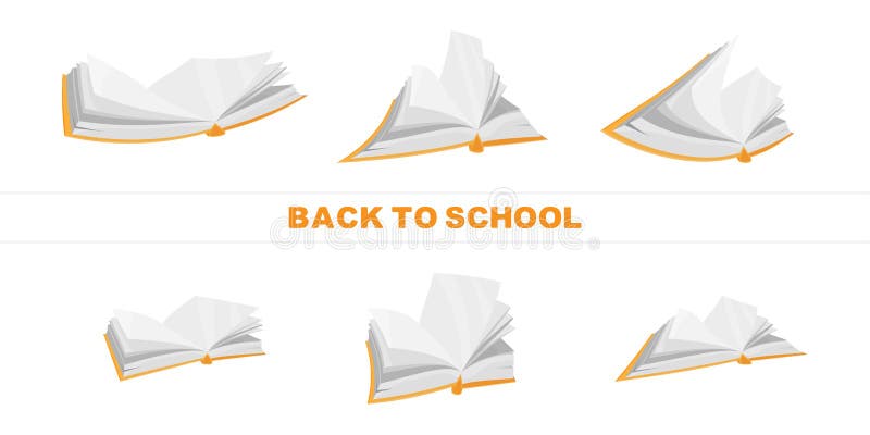 Back To School. Set of Open Books. Vector Illustration EPS10. Stock ...