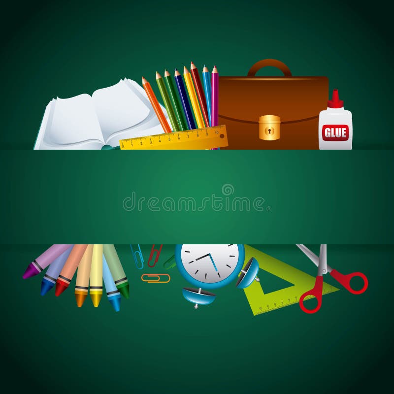 Back To School Set Supplies Stock Vector - Illustration of colors ...