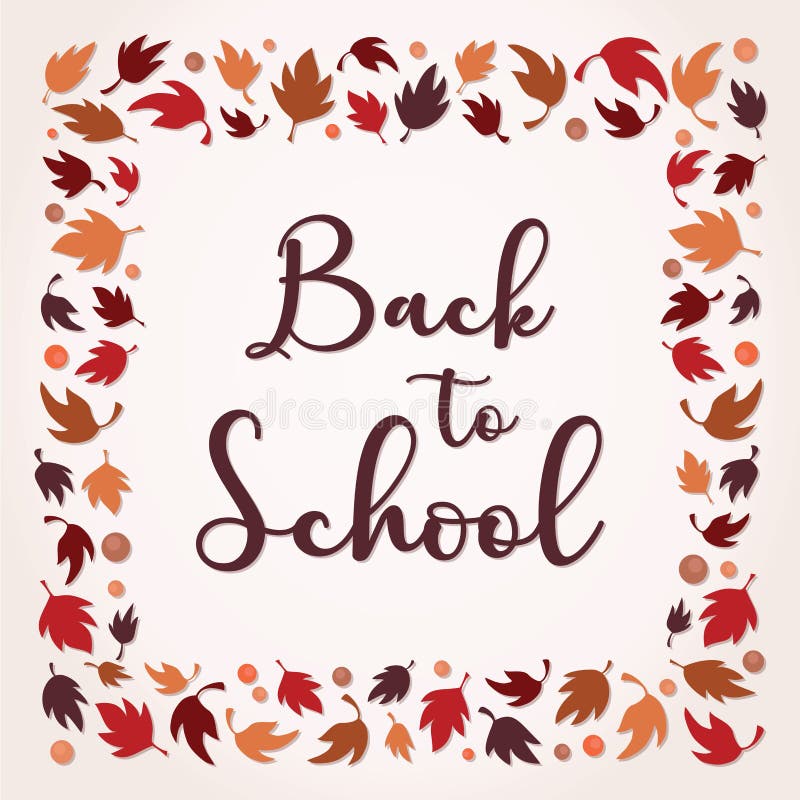 Back To School Autumn Leaves Frame Background Vector Stock Vector ...