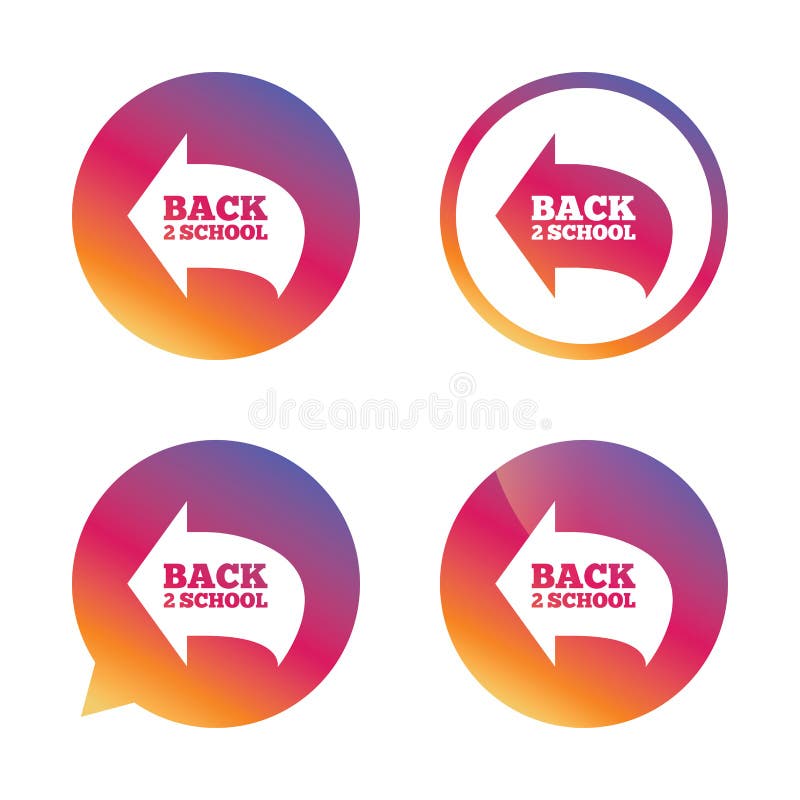 Back To School Sign Icon. Back 2 School Symbol Stock Vector ...