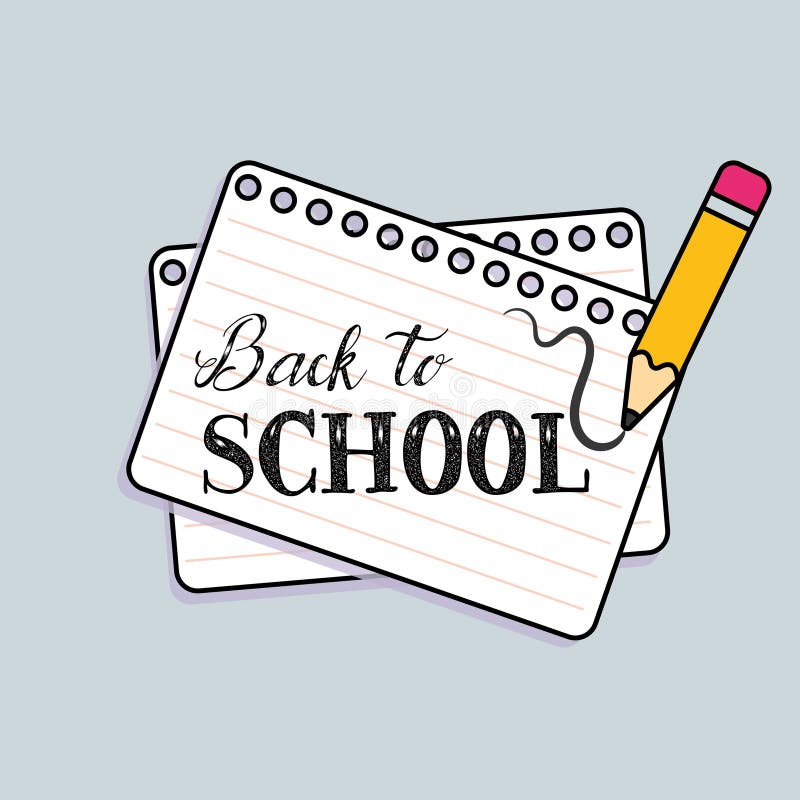 Back To School Sketch on a Paper Vector Stock Illustration ...