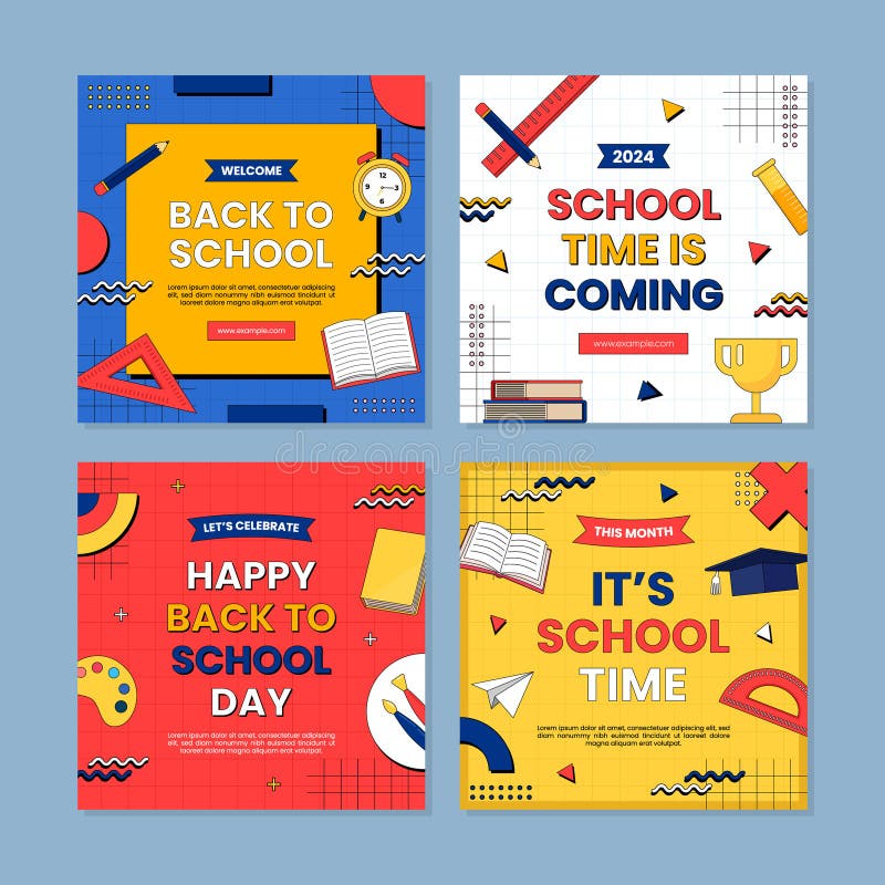 Back To School Social Media Post Stock Illustration - Illustration of ...