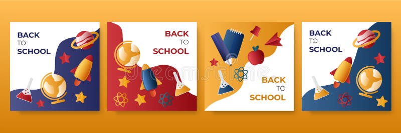Back To School Social Media Post Template Promotion Stock Illustration ...