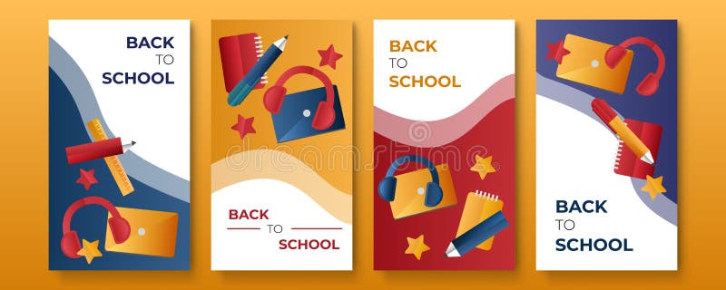 Back To School Social Media Post Template Promotion Stock Illustration ...