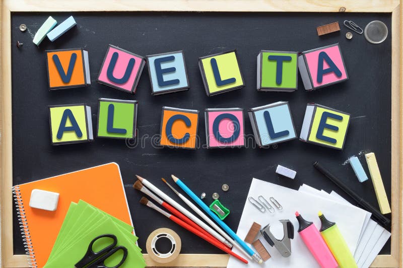 Blackboard in an Spanish Language Class Stock Image - Image of ...