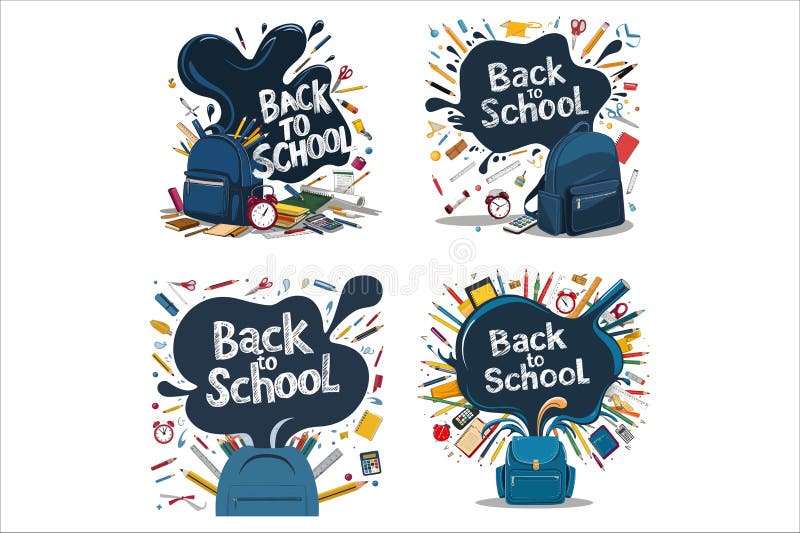 Back to School Splash stock illustration. Illustration of supplies ...