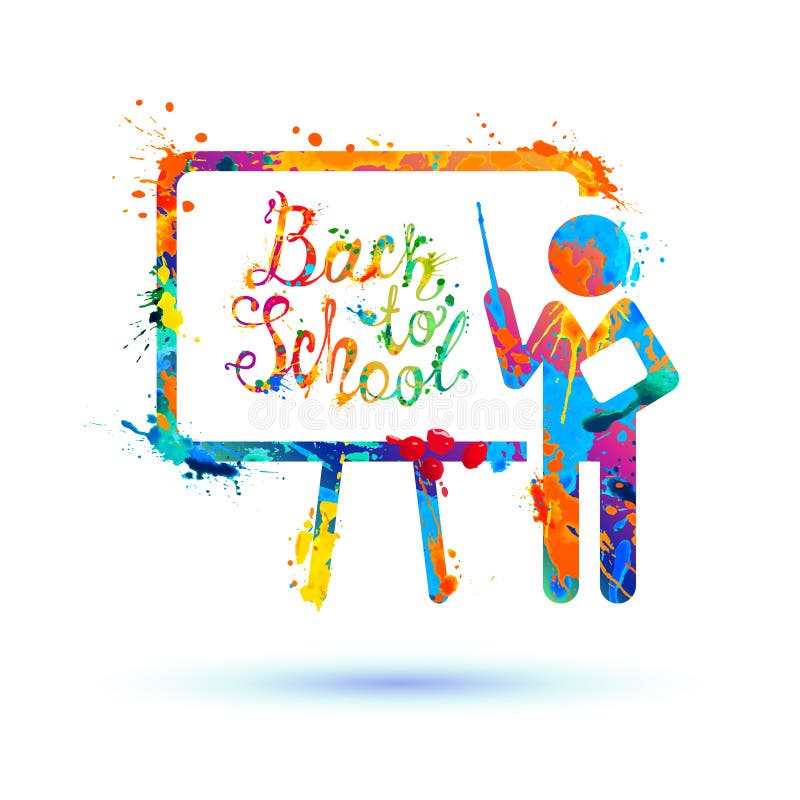 Back To School. Splash Paint Stock Vector - Illustration of emblem ...
