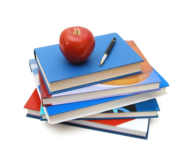 School Boy with Stack of Books in Library. Back To School Stock Photo ...