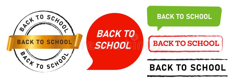 Back To School Stamp and Speech Bubble Label Sticker Element Student ...