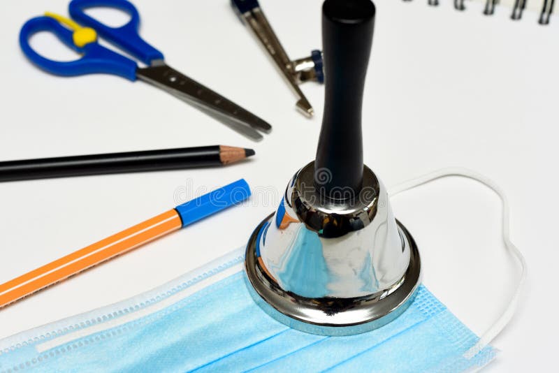 Back To School Stationary with Face Mask To Prevent Spread of Virus and ...