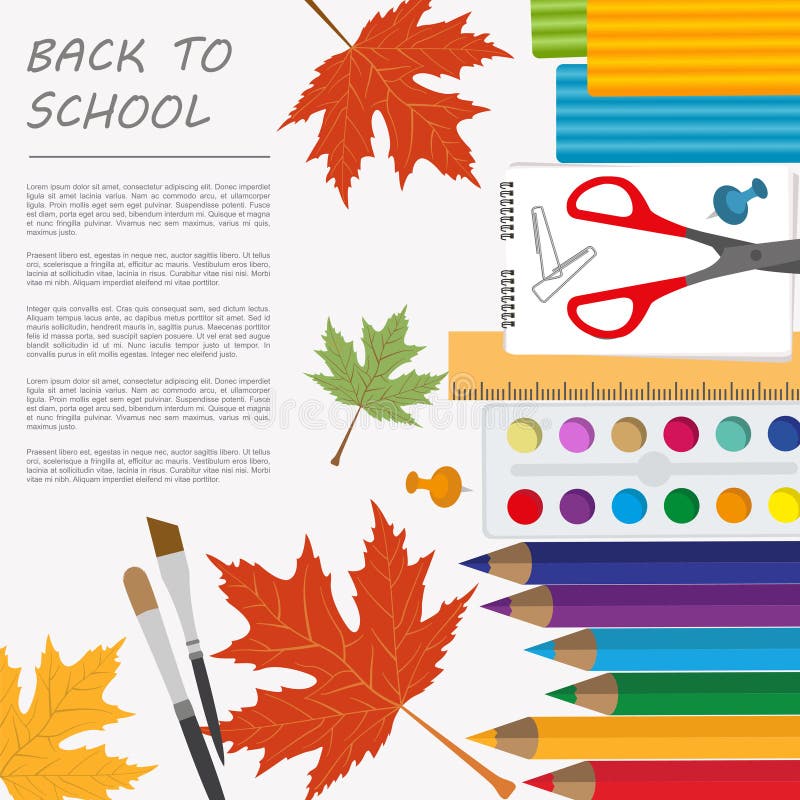 Back To School. Stationary Graphic Template Stock Illustration ...