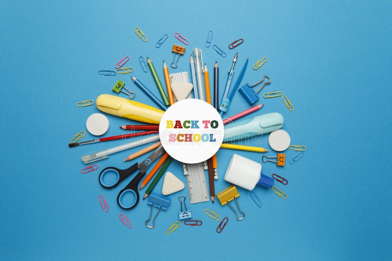 School Stationery Isolated on White Background. Banner for Sale Stock ...