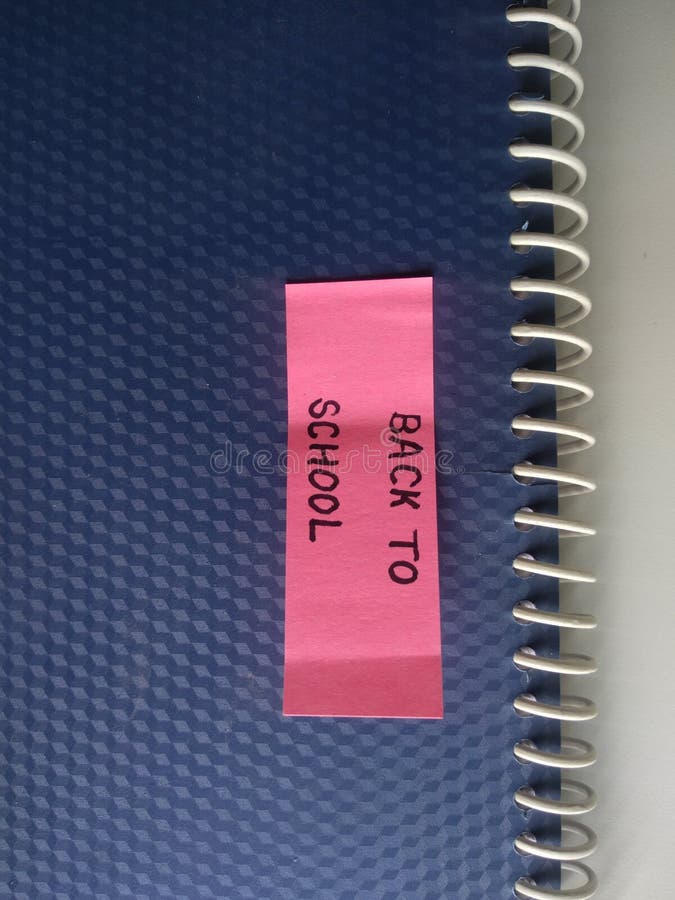 Back To School Sticky Note on Notebook Stock Image - Image of organ ...
