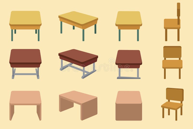 Back To School Desk Vector Illustration Stock Vector - Illustration of ...