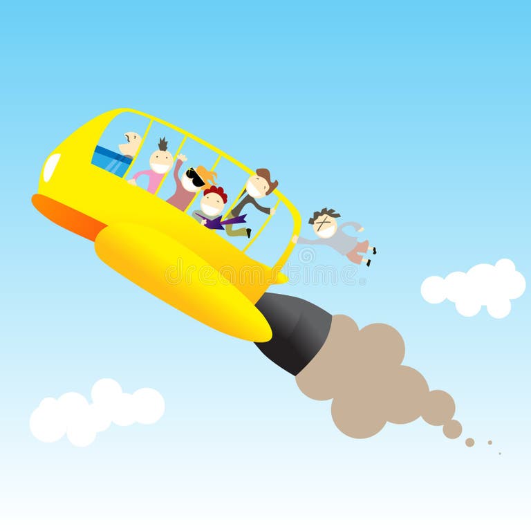 Flying School Bus Stock Illustrations – 229 Flying School Bus Stock ...