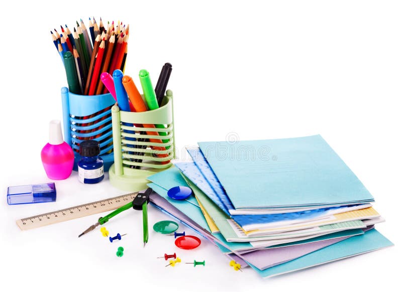 Back to school supplies. stock image. Image of homework - 20083423