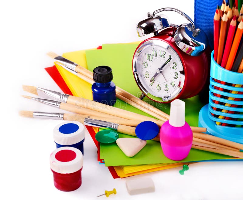 Back to school supplies. stock photo. Image of craft - 20083382