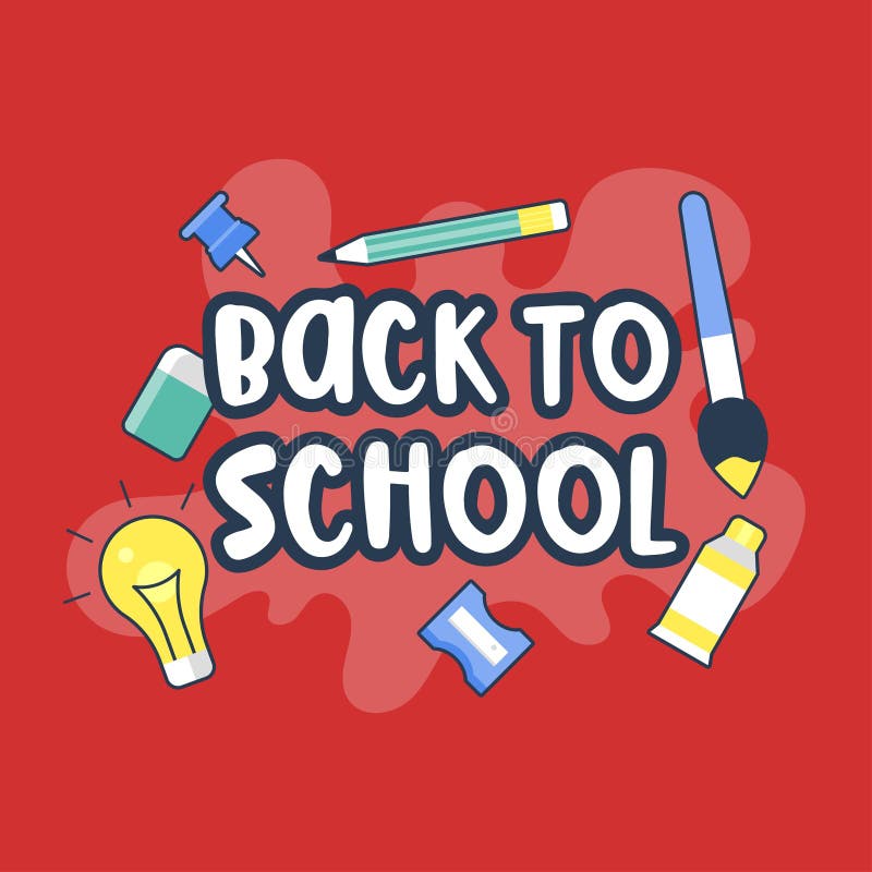 Back To School, School Supplies Poster Template Stock Vector ...