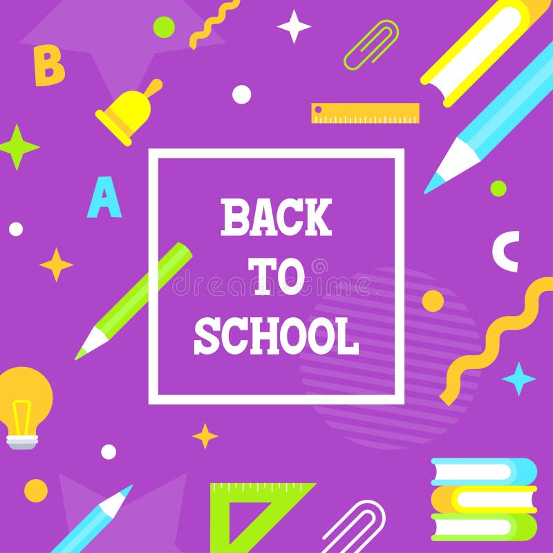 Back To School, School Supplies Poster Template Stock Vector ...
