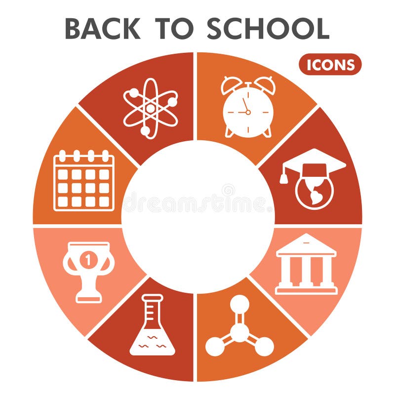 Back To School Symbols Collection or Sketches. Studies Theme Diagram ...