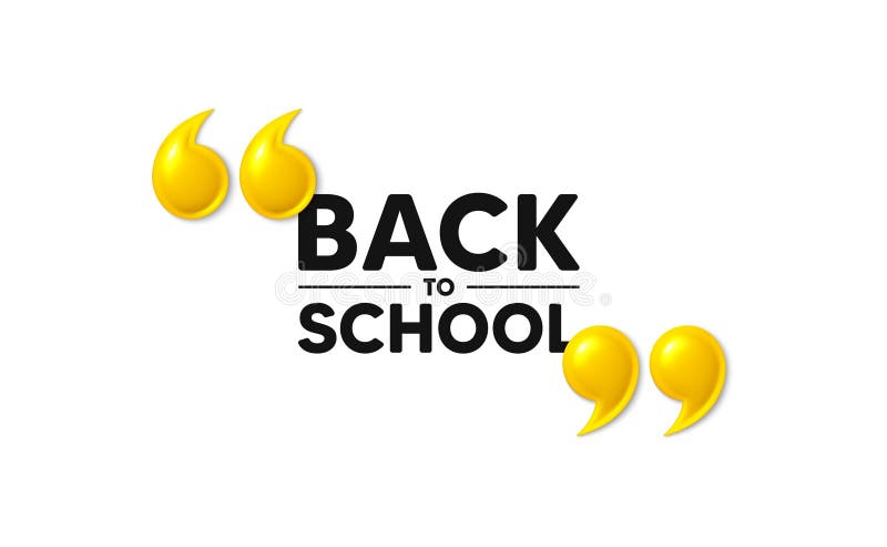 Back To School Tag. Education Offer. 3d Quotation Marks. Vector Stock ...