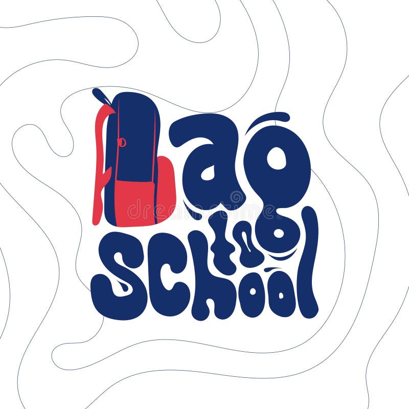 Back To School Template Design with Typography and Side Bag in Flat ...