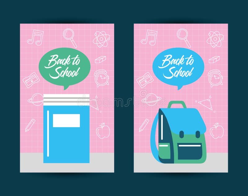 Back To School Templates. Vector Stock Vector - Illustration of little ...