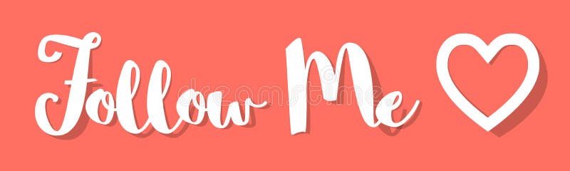 Follow Me Banner White on a Coral Color Background Stock Vector ...