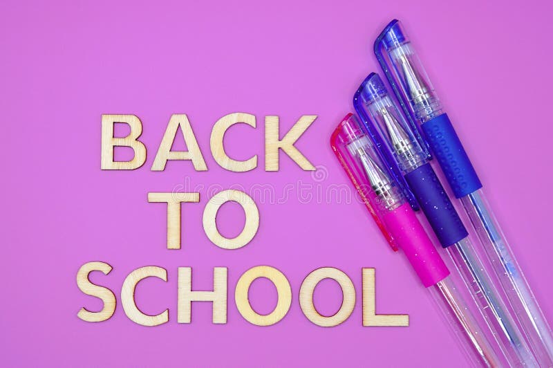 Back to school text stock image. Image of back, magenta - 359843463