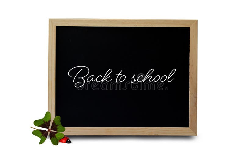 Back To School Text on a Blackboard Stock Image - Image of clover ...