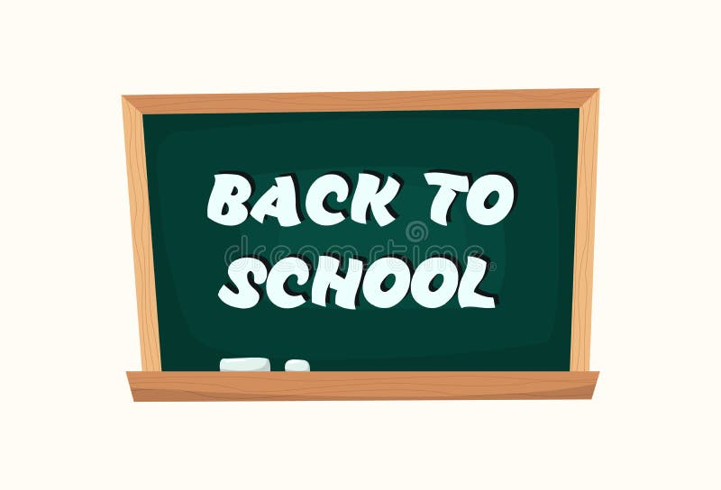 Back To School - Text on Chalkboard. Vector Modern Cartoon Illustration ...