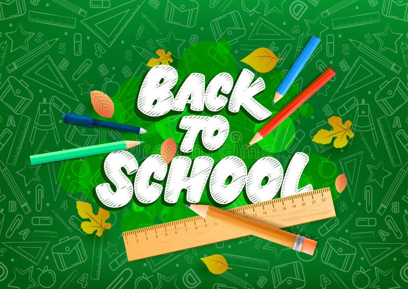 Back To School Text Drawing by Chalk. Vector Illustration Design Stock ...