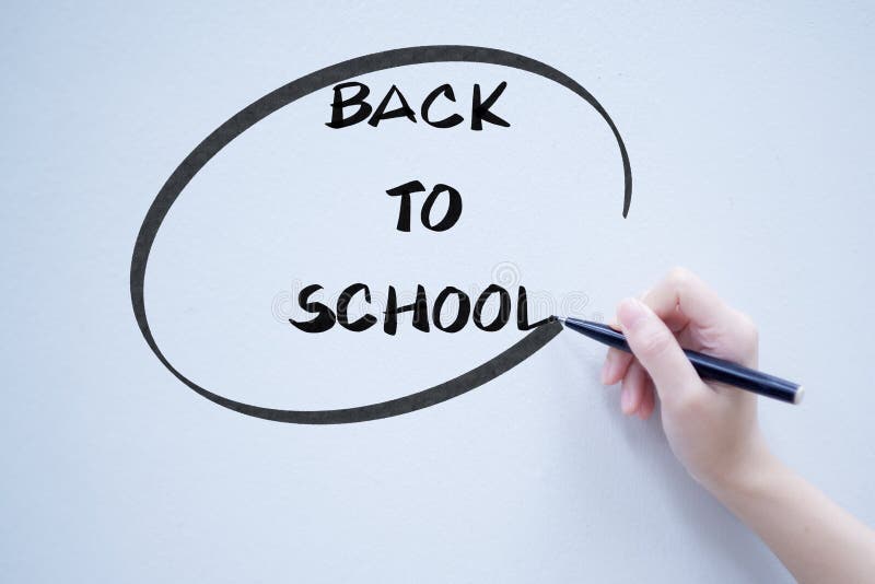 Back To School Text Handwriting on Whiteboard Stock Photo - Image of ...