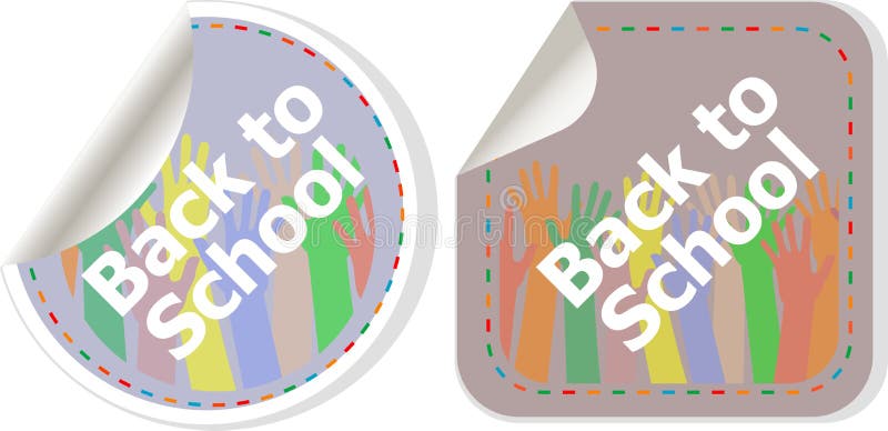 Back To School Text on Label Tag Stickers Set Isolated on White ...