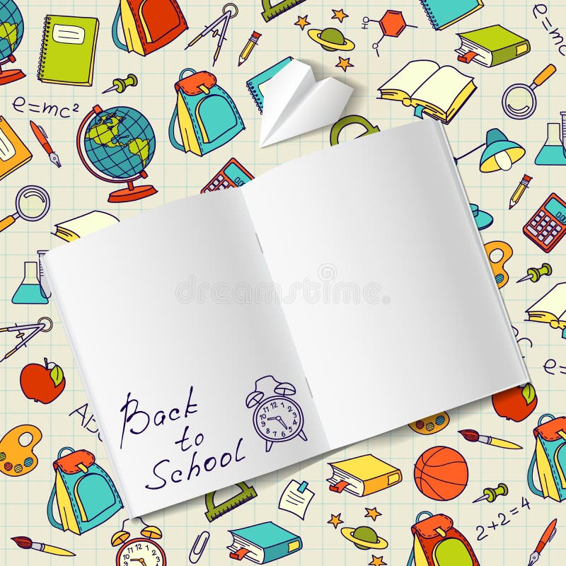 Back To School Text End Vector Doodle Stock Vector - Illustration of ...