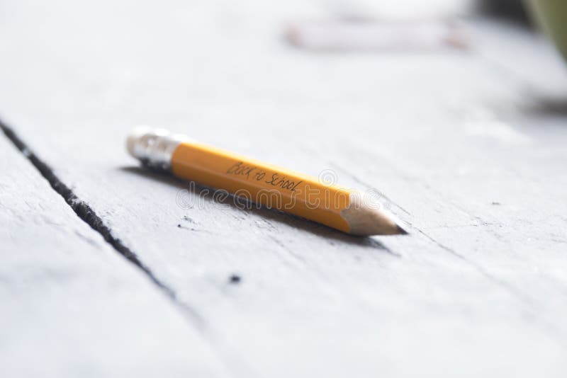 Back To School - Text and Pencil Stock Image - Image of school ...