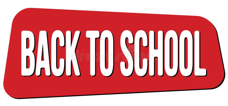 BACK TO SCHOOL Text on Red Trapeze Stamp Sign Stock Illustration ...