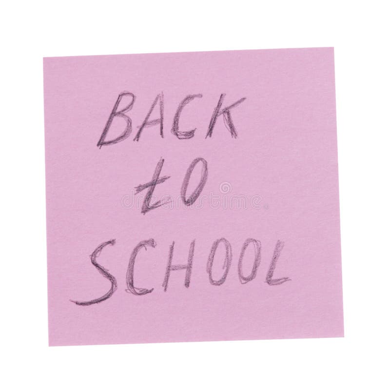 Back To School Text on Reminder Paper Stock Image - Image of design ...