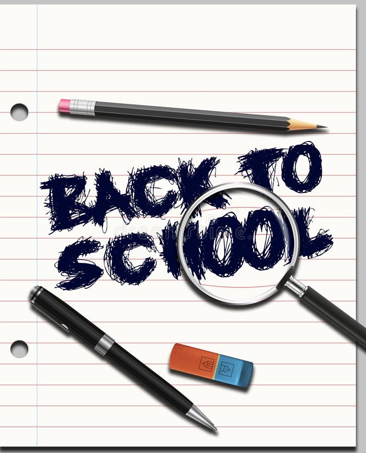 Back To School. Text on a Sheet of Paper. Education Concept Stock ...