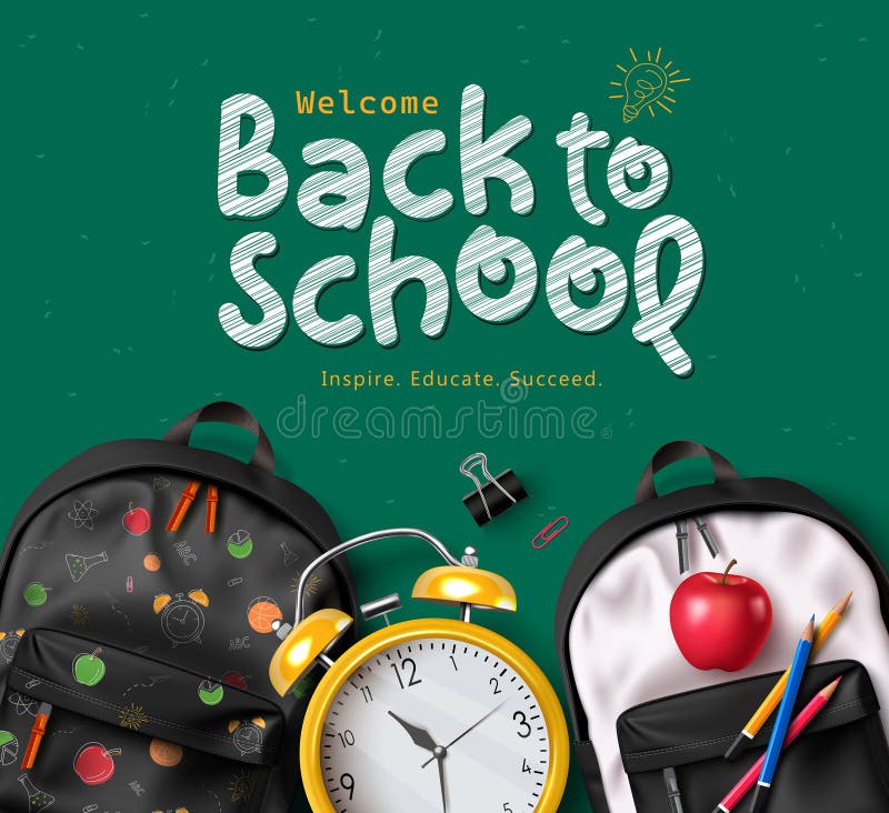 Back To School Text Vector Template Design. Welcome Back To School ...