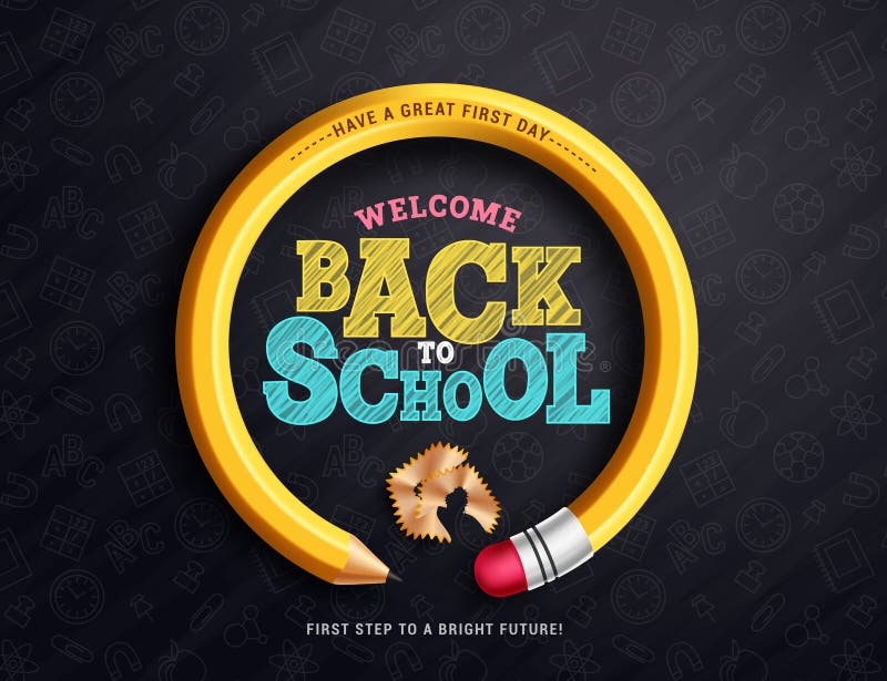 Back To School Text Vector Template Design. Welcome Back To School ...