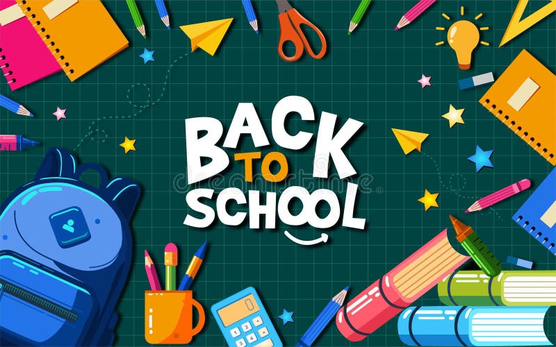 Back To School Text Vector Template. Welcome Back To School Greeting ...