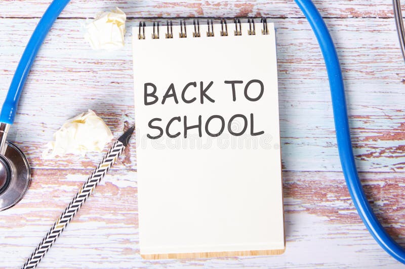 Back To School the Text is Written on a Notebook that Lies on Old ...