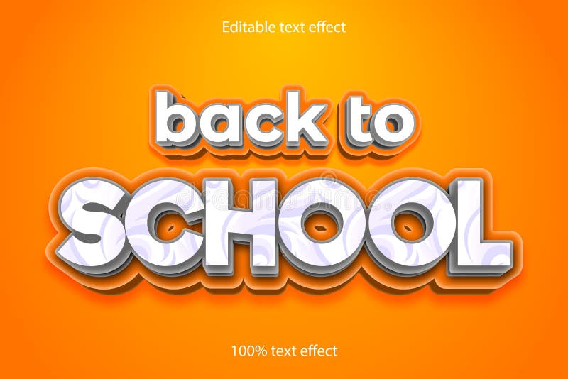Back To School Texture Orange Background Text Effect Stock Vector ...