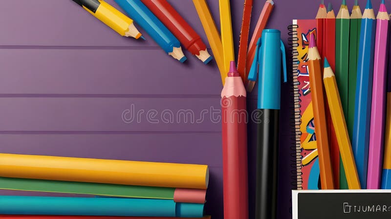 A Back-to-school Theme Background with Animated Stationery and ...