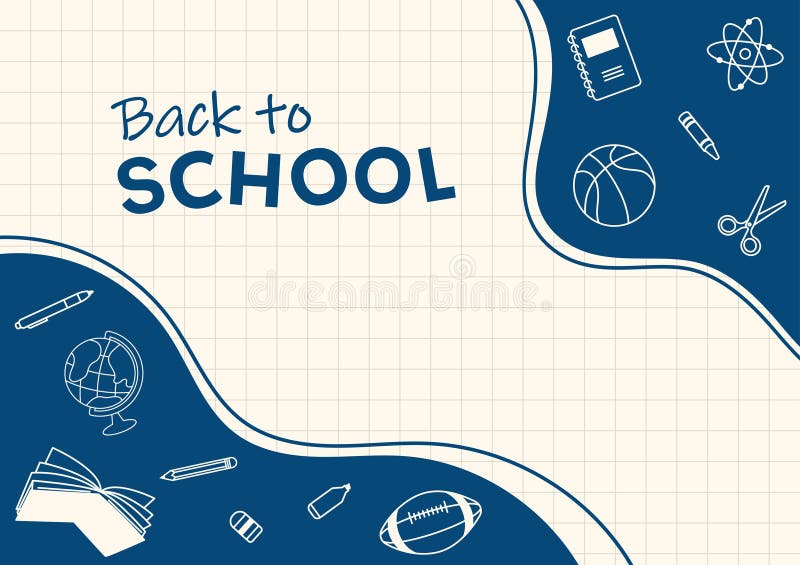 Back To School Theme Graph Paper Background and Stationery Supplies ...