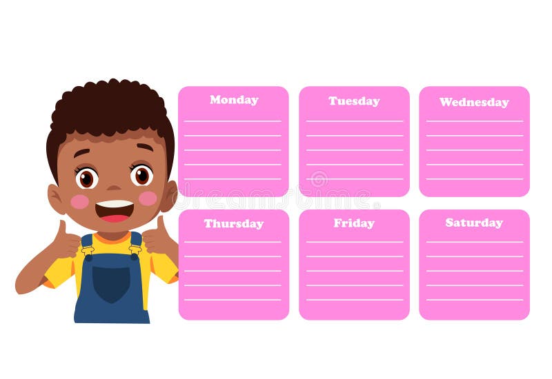 Back To School Timetable. Hand Drawn Plan Note Education Stock ...