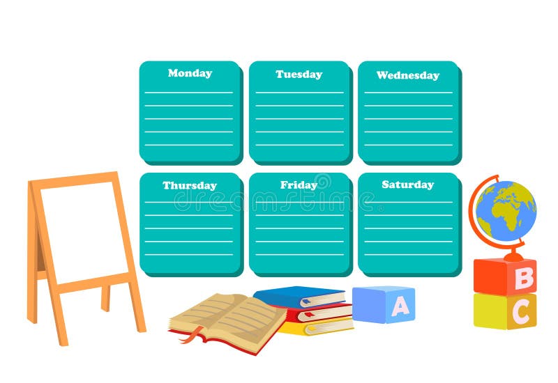Back To School Timetable. Hand Drawn Plan Note Education Stock ...