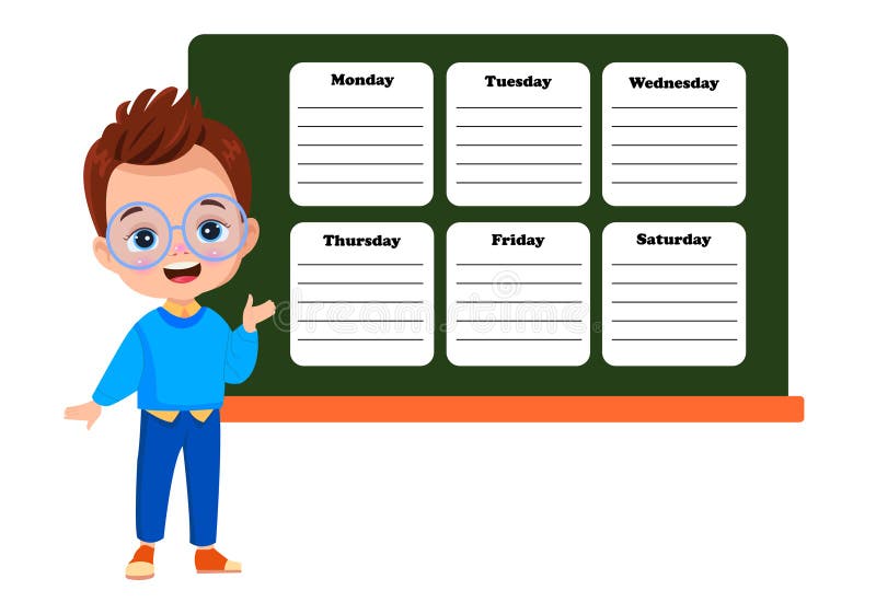Back To School Timetable. Hand Drawn Plan Note Education Stock ...